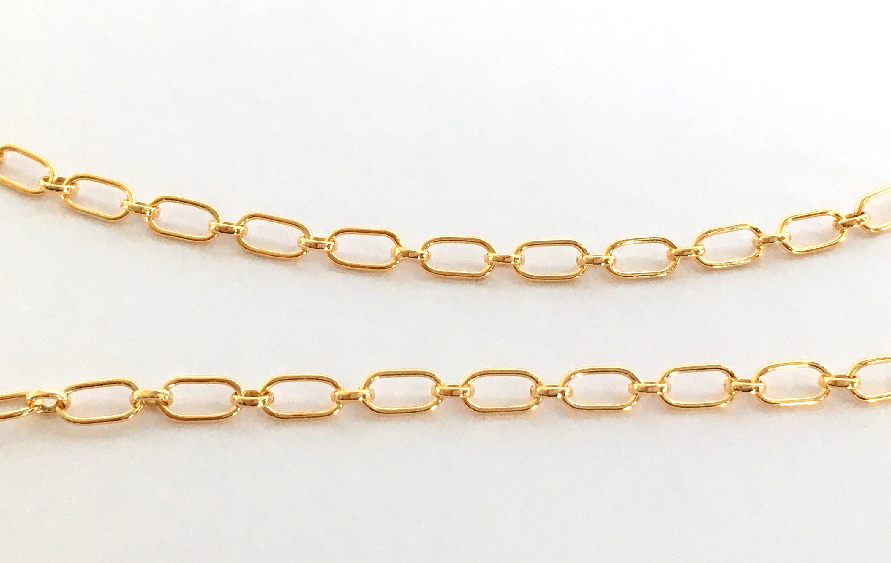 55 cm Gold Filled Rectangle Chain Necklace / 21.7 Inch / | Etsy