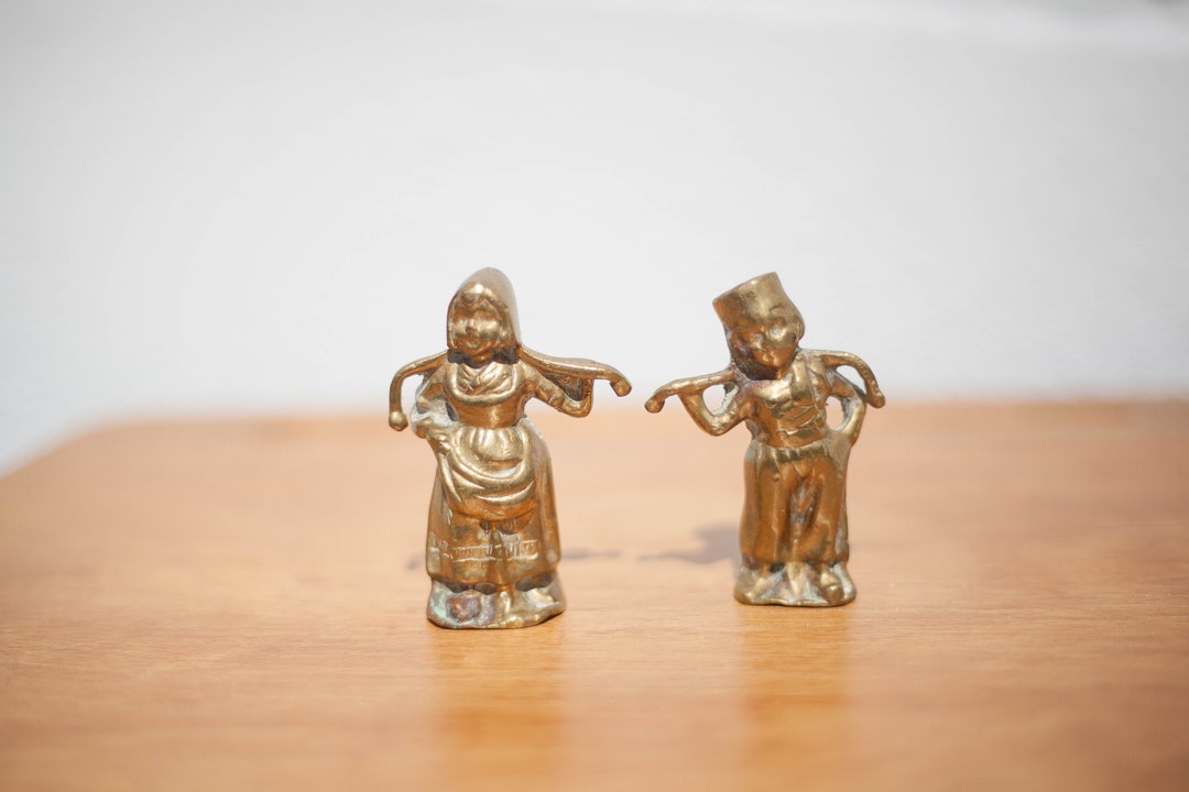 Solid Brass Characters, Peasant Brass Couple, Farmer, Brass Figurine ...