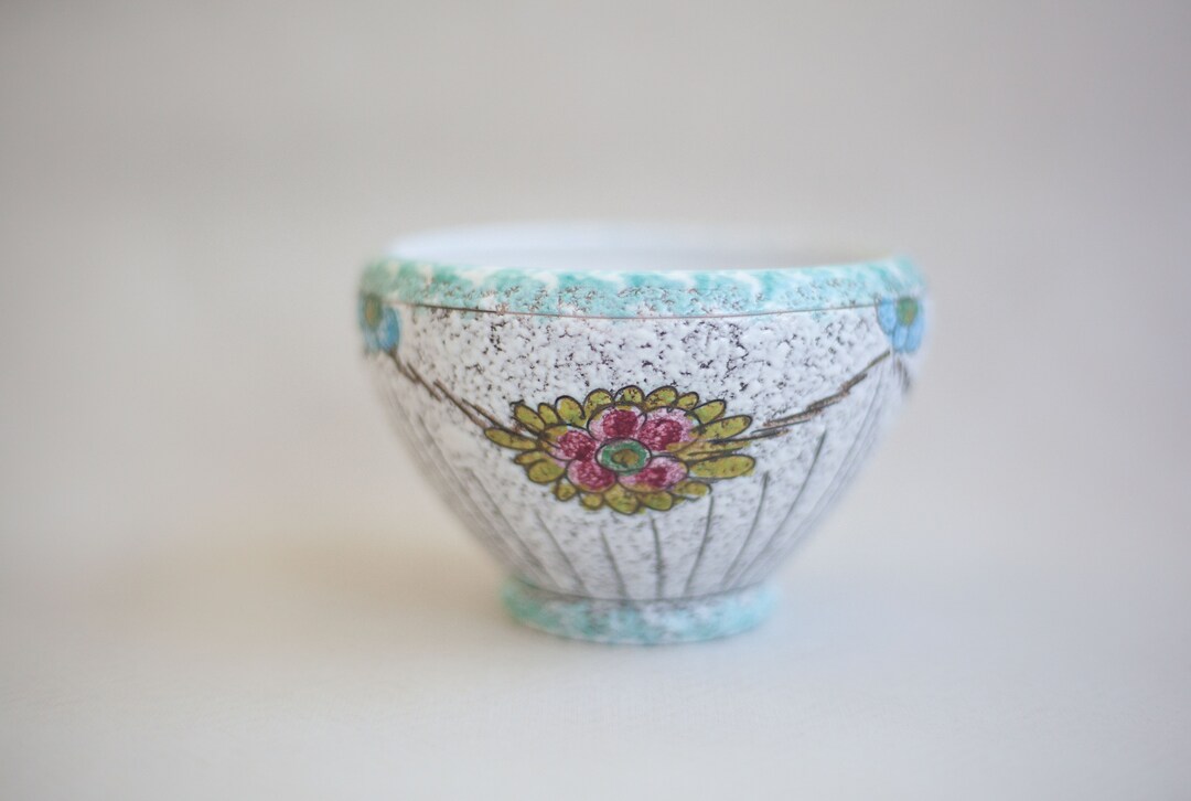 Vintage Ceramic Pot, Flower Pattern Ceramic Flower Pot, Small Numbered ...