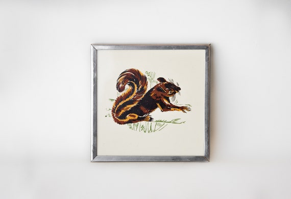 Vintage Tile Faience Tile Gien France Squirrel Tile Gien - Etsy