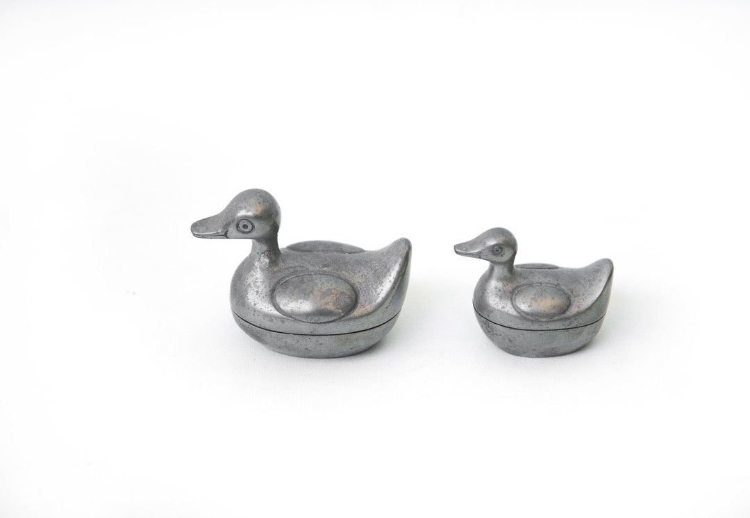 Vintage Duck X 2, Tin Duck, Duck Figurine, Duck Box, Collection ...
