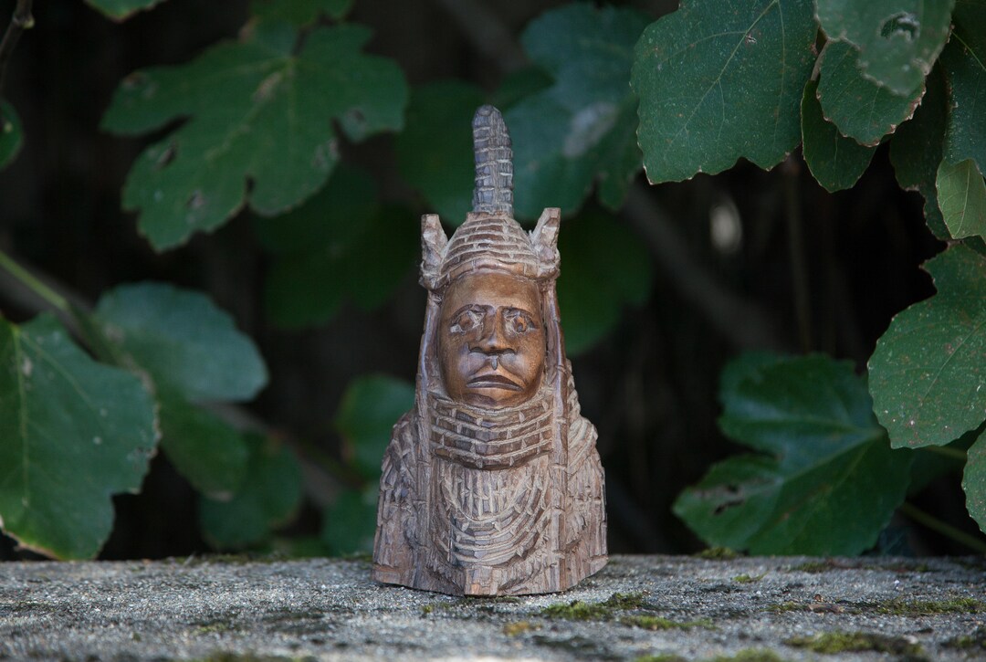 African Statue, African Bust, Wood Sculpture, Ethnic, Oba Bust From ...