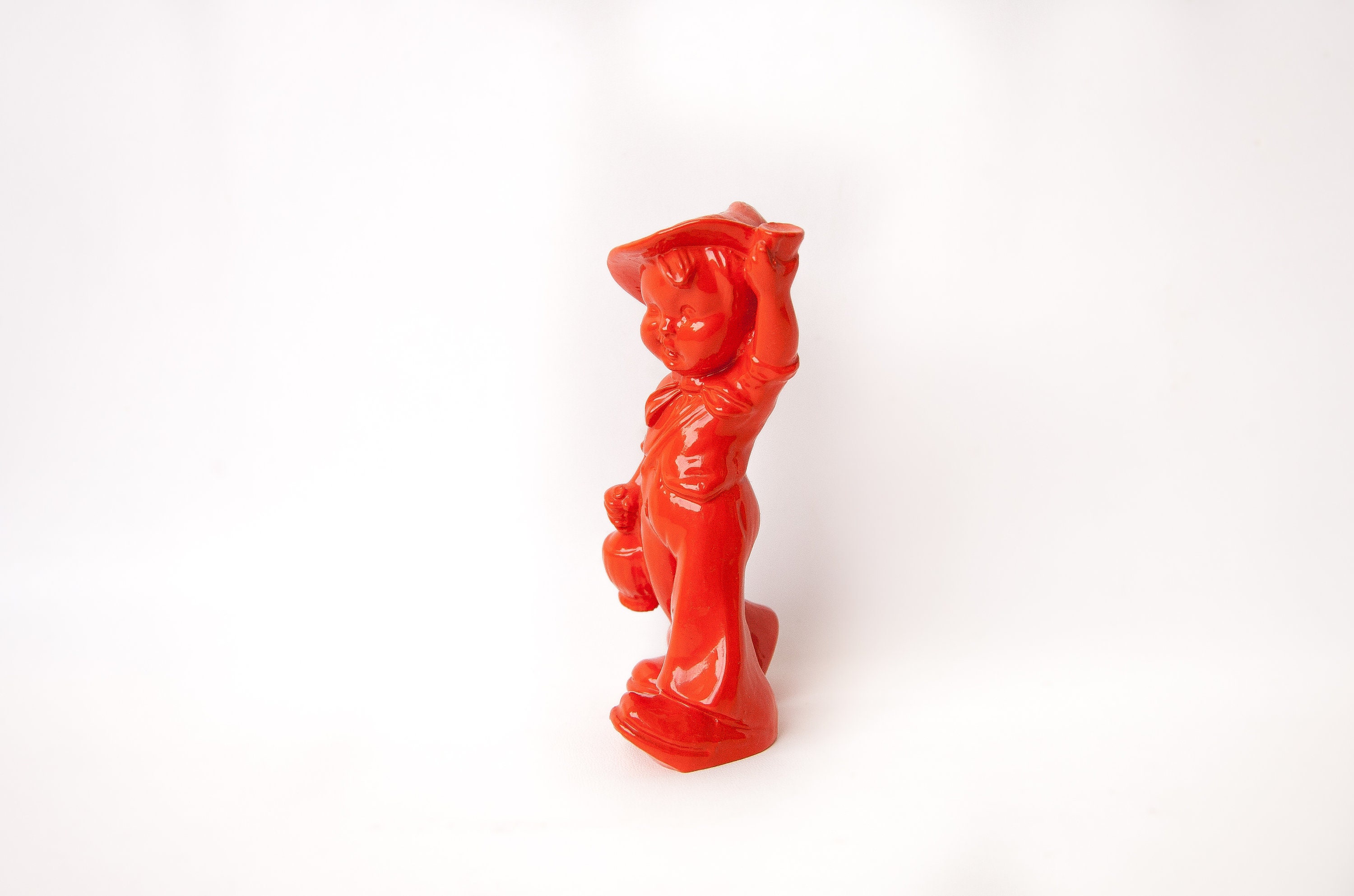 Vintage Statue Resin Statue Orange Statue Figurine Statue - Etsy UK