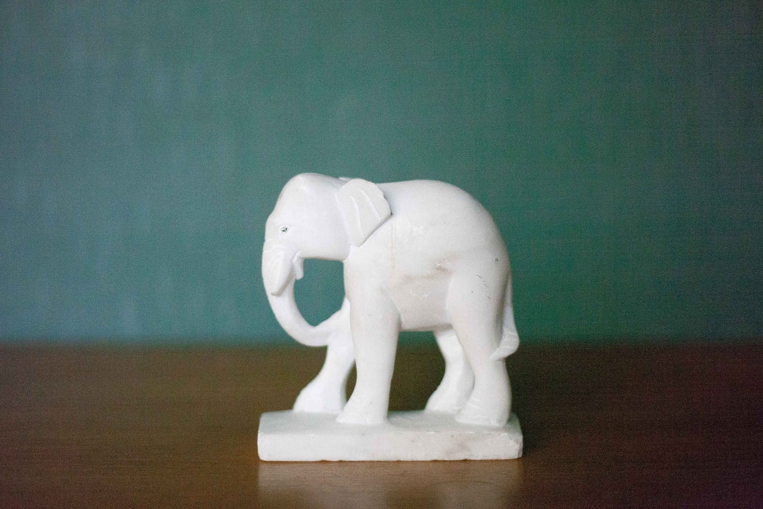 Vintage Figurine Alabaster Stone Statue Alabaster Elephant - Etsy
