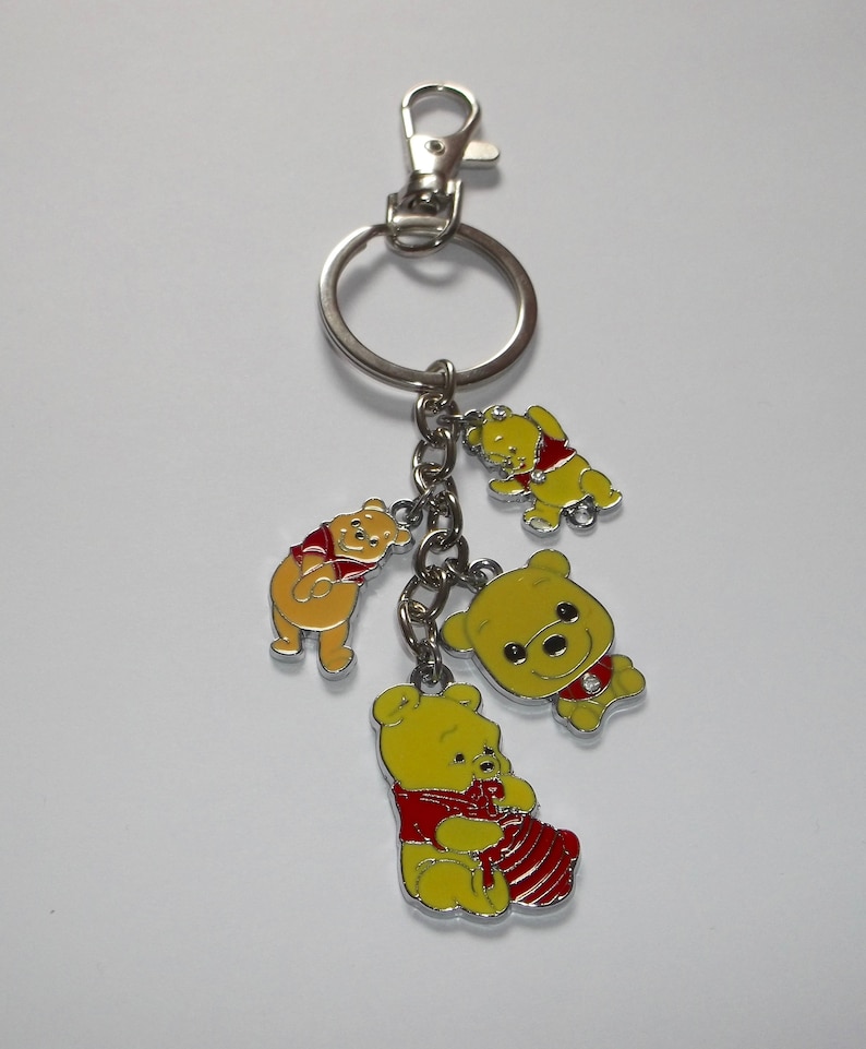 WINNIE The Pooh Bear Inspired Multi-Charm Keyrings & Other | Etsy