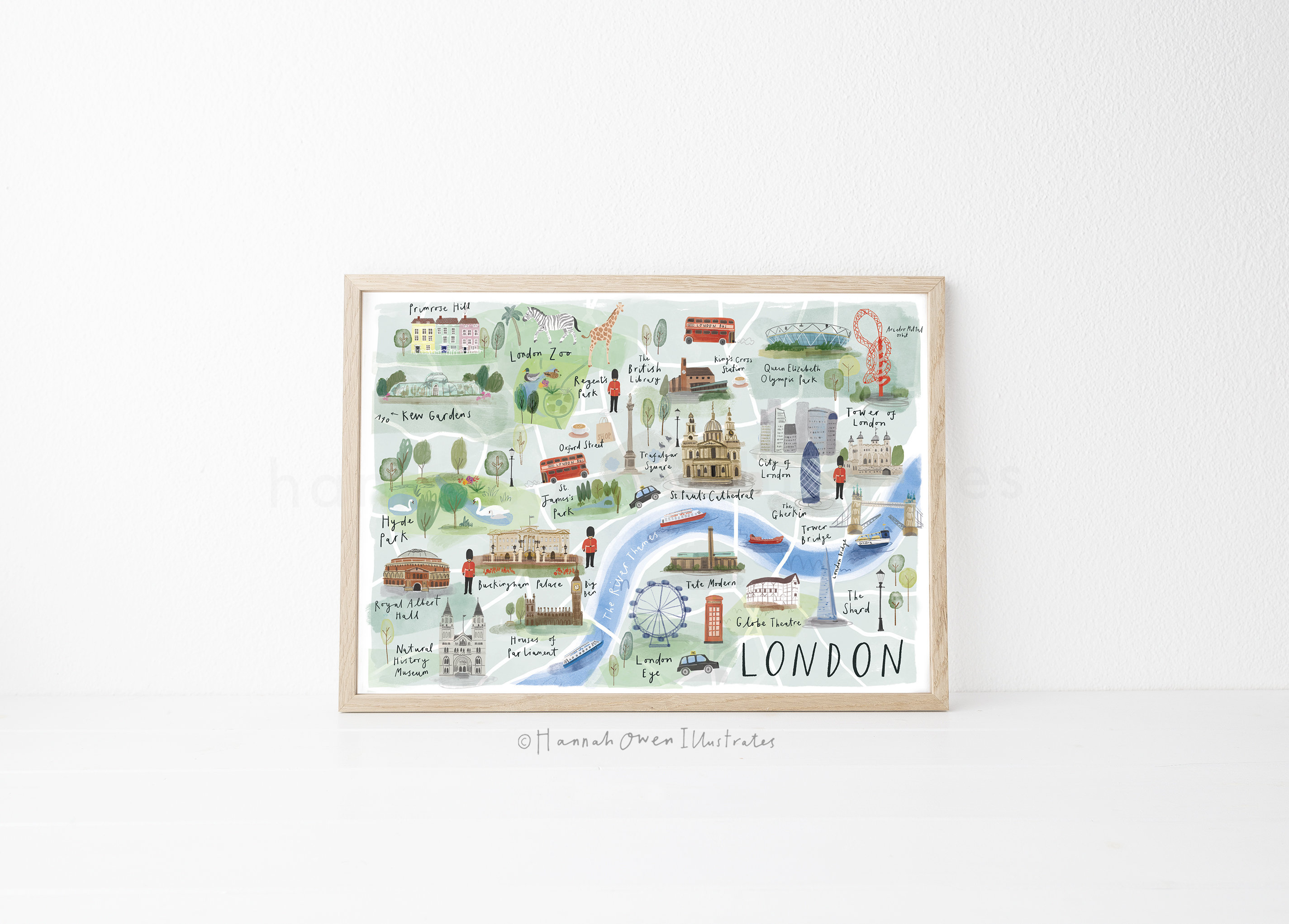 London Map Illustrated map of London London City map | Etsy