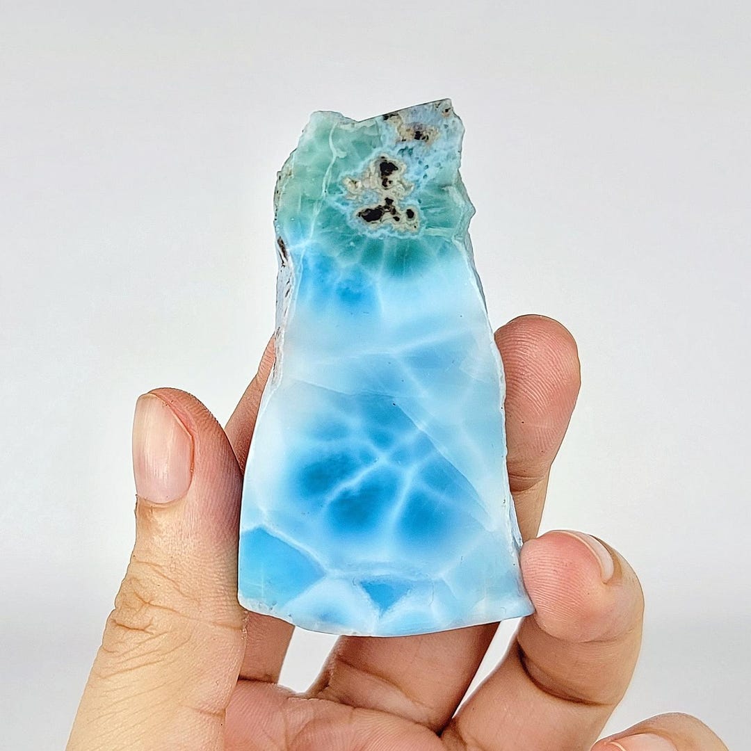 44g High Quality Larimar Slab Sold From Dominican Seller, Blue Rocks ...