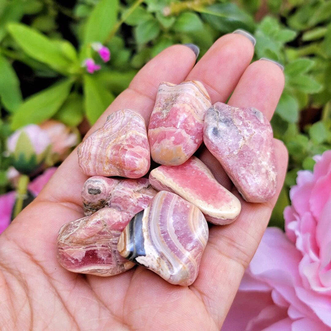 Natural Pink Rhodochrosite Tumbled Stone, Andara Crystals ...