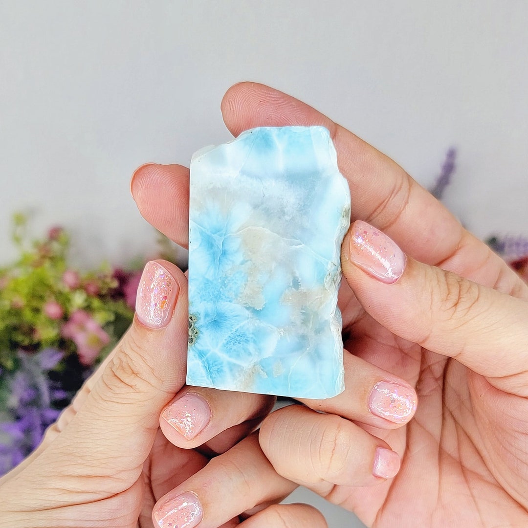 63G A Soothing Beach Blue Larimar Slab, Larimar Stone, Larimar Crystal ...