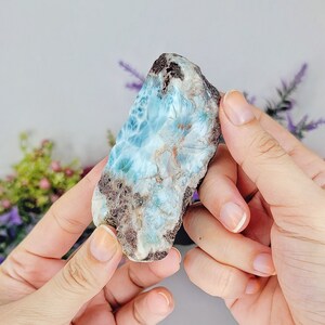 229g AAA+ Semi Polished Larimar Stone, Blue Gemstone From Dominican ...