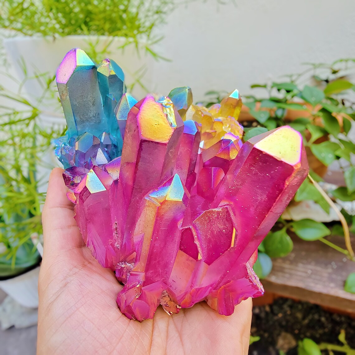 2.36LB Rainbow Aura Quartz Crystal Point Spirit Quartz | Etsy