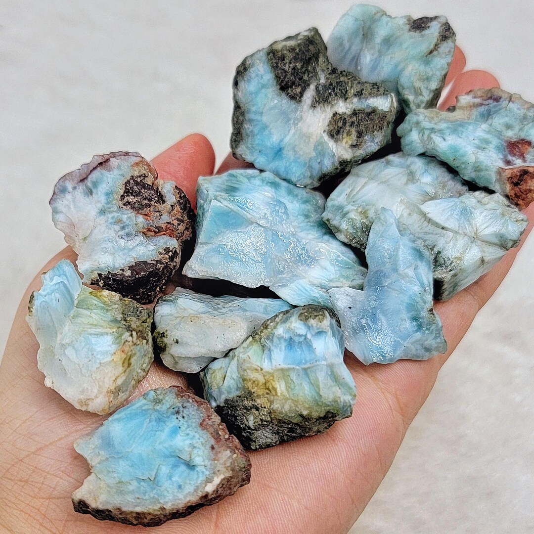 285g Larimar Stone Rough Lot, Raw Crystal Rocks, Dominican Republic Gem ...