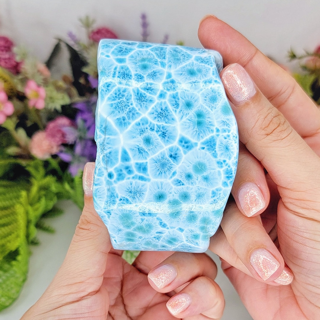 527g AAAA GORGEOUS Larimar Specimen With Ocean Patterns, Dominican ...