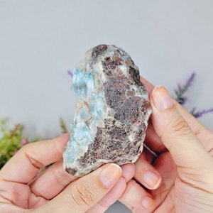 229g AAA+ Semi Polished Larimar Stone, Blue Gemstone From Dominican ...