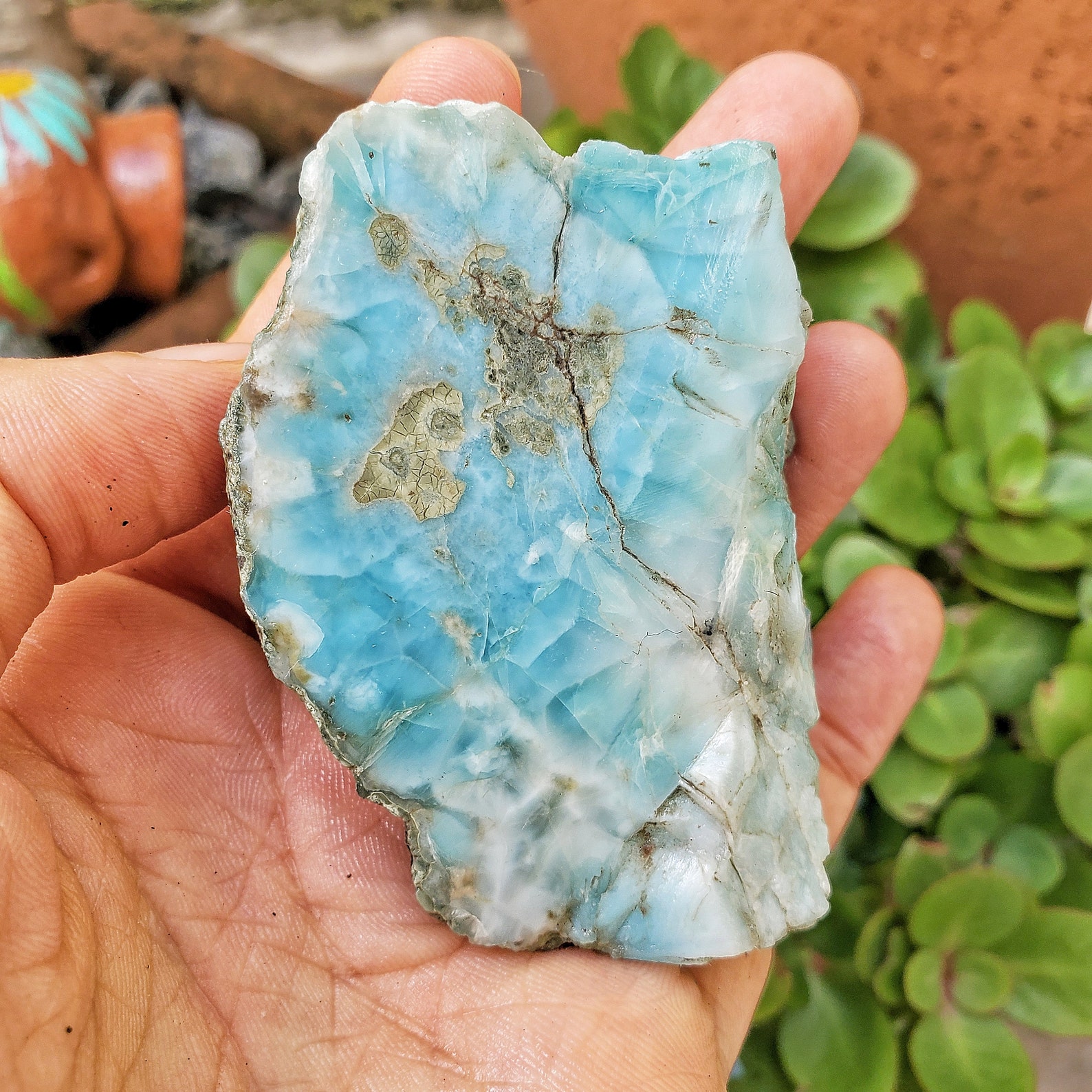 127g NATURAL LARIMAR STONE Raw Larimar Raw Aquamarine | Etsy