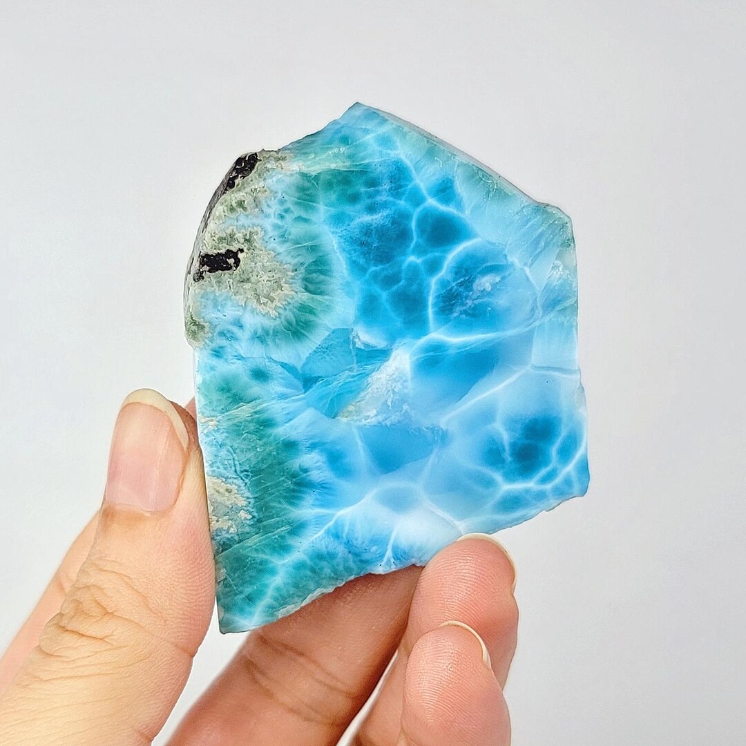65g Super Blue Larimar Slab, High Quality Unpolished Crystal From ...