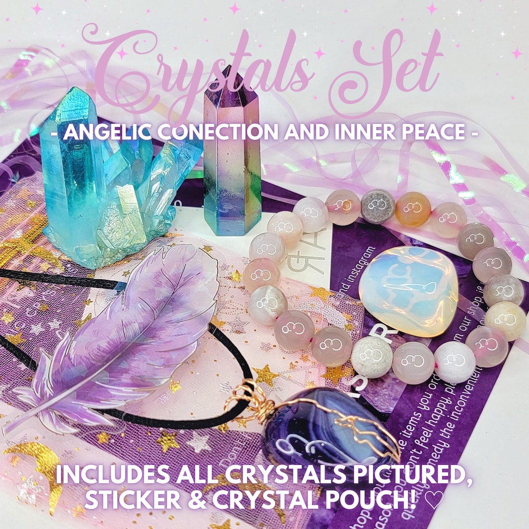 Crystal Gift Box Set, Angelic Conection & Inner Peace Stones, Reiki ...