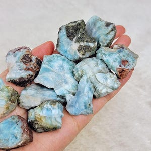 285g Larimar Stone Rough Lot, Raw Crystal Rocks, Dominican Republic Gem ...