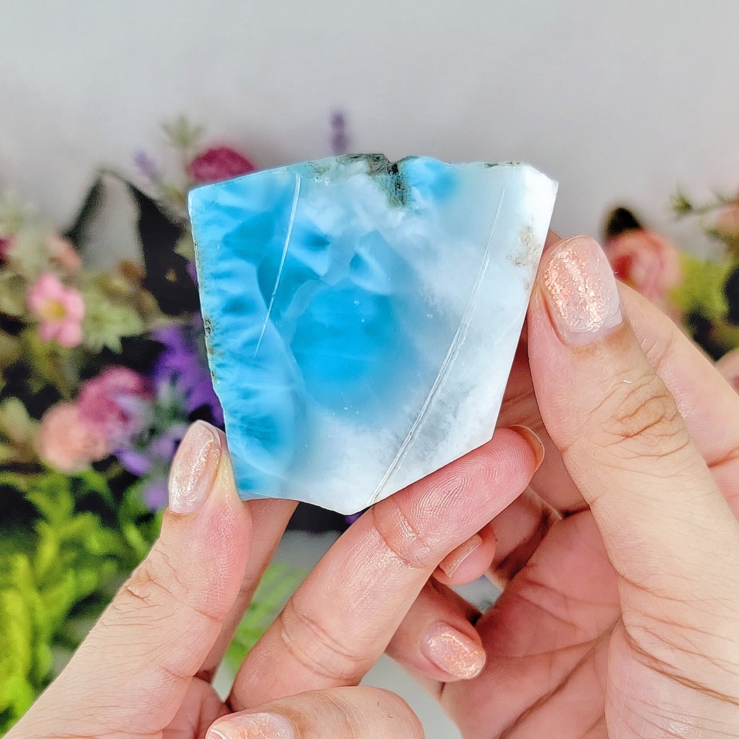 74G AAA High Quality Larimar Slab, Dominican Republic, Atlantis Stone ...