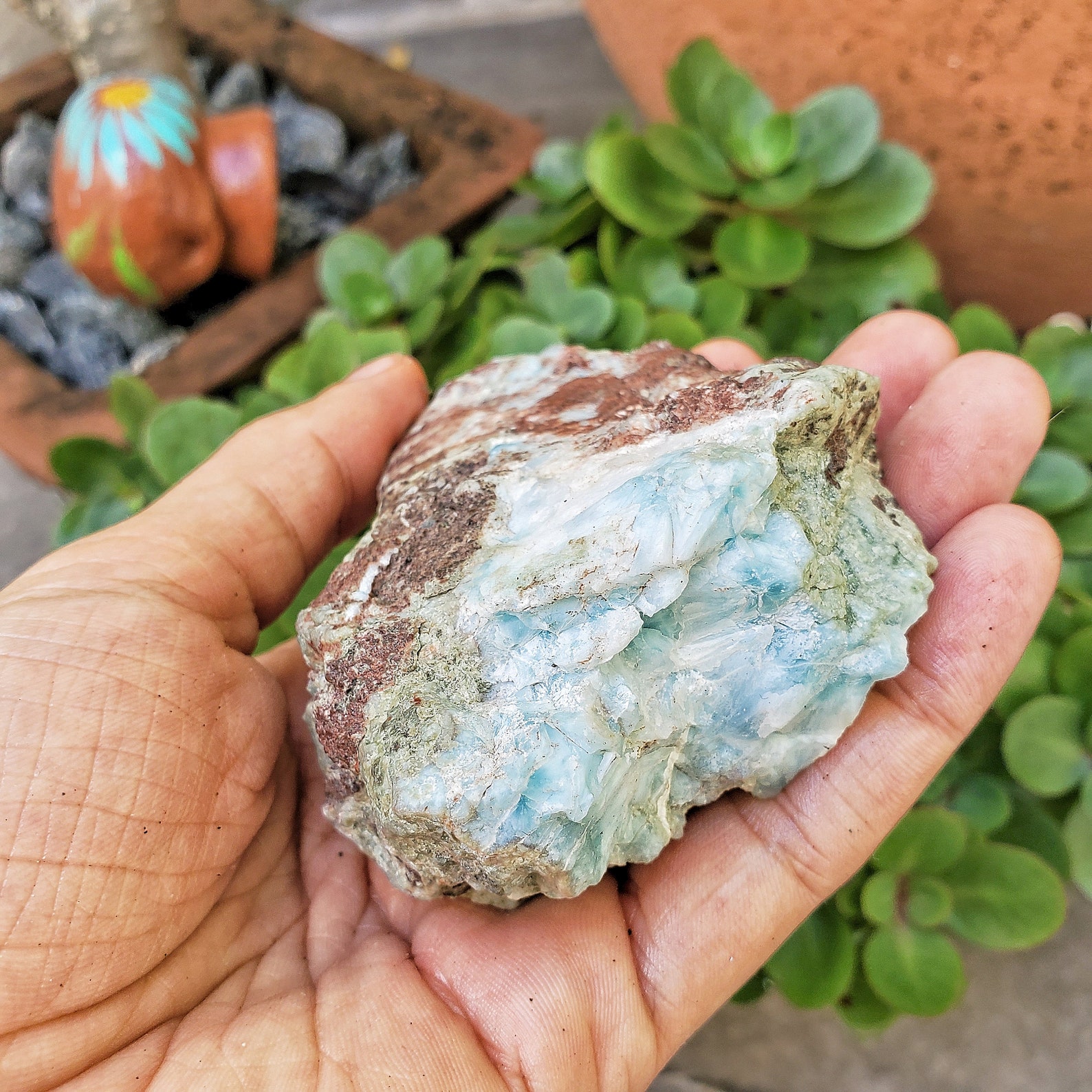 236g ROUGH LARIMAR STONE Raw Larimar Larimar Crystal Geode | Etsy