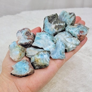 285g Larimar Stone Rough Lot, Raw Crystal Rocks, Dominican Republic Gem ...
