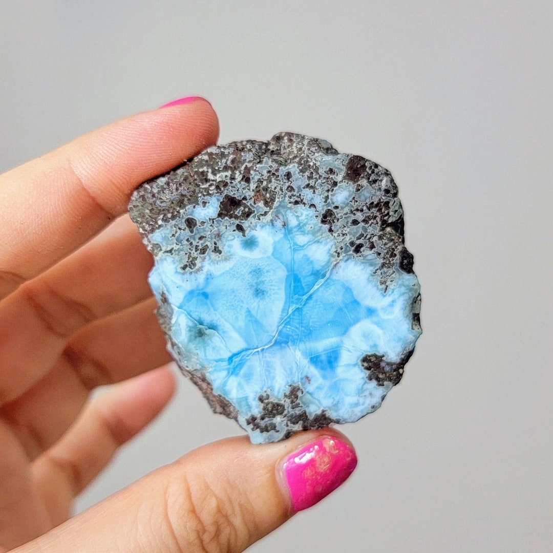 75g Semi Polished Larimar Stone, AAA Larimar Rough Gemstone Direct From ...