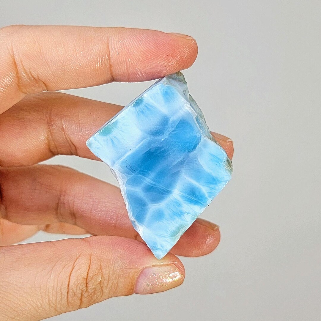 34g High Quality Blue Larimar Crystal Slice From Dominican Republic ...