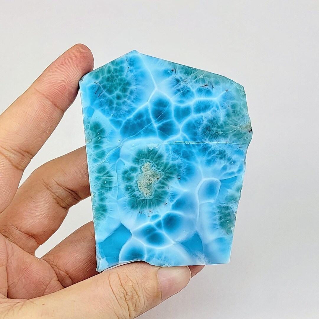 149g Super Blue Larimar Slab, Thick Large Rough Raw Larimar Stone ...