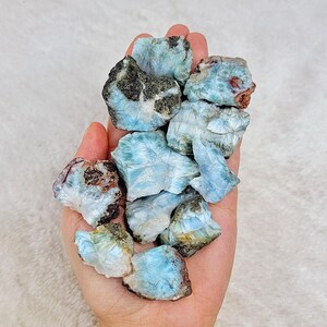 285g Larimar Stone Rough Lot, Raw Crystal Rocks, Dominican Republic Gem ...