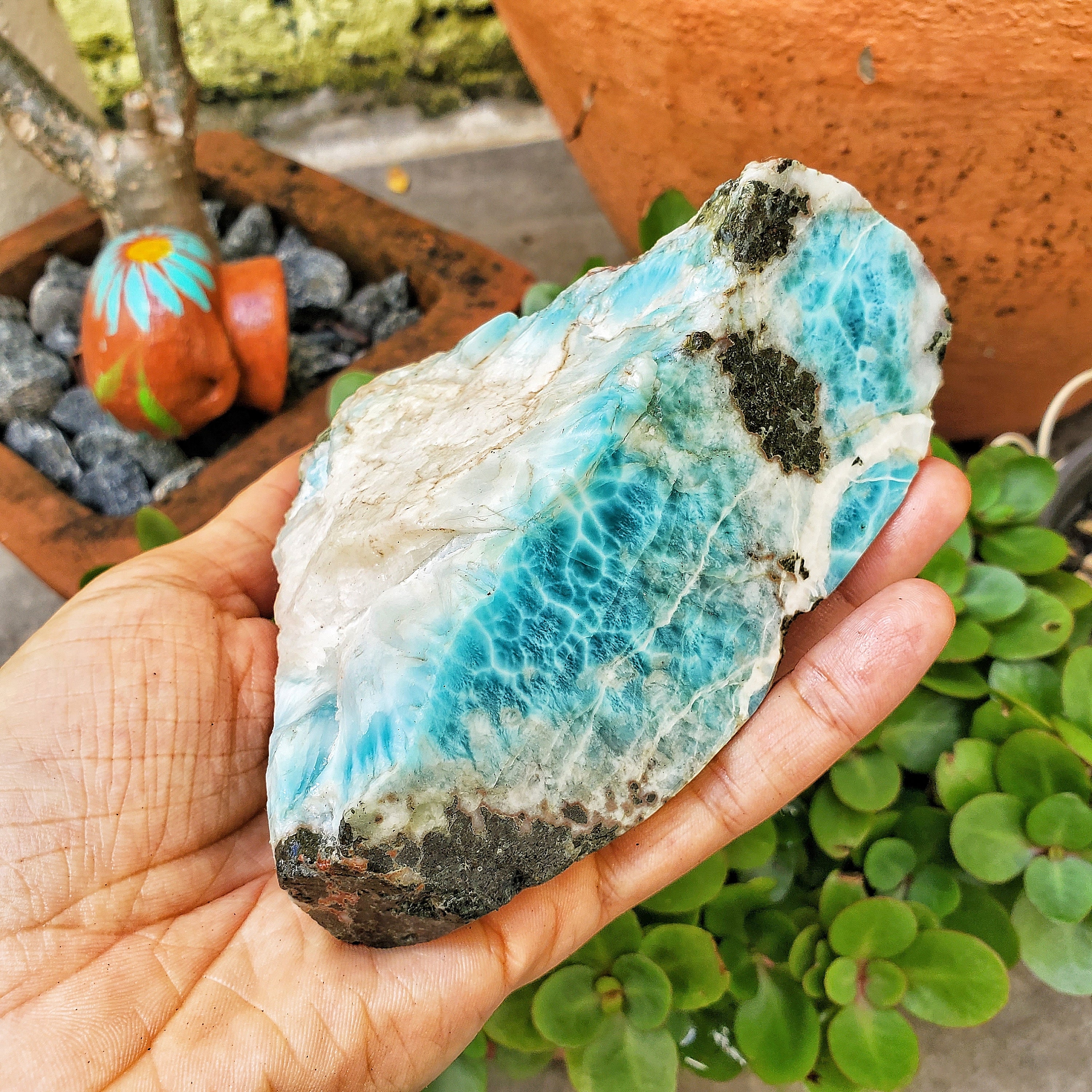 657g AMAZING LARIMAR SPECIMEN With Red Hematite Raw Larimar | Etsy