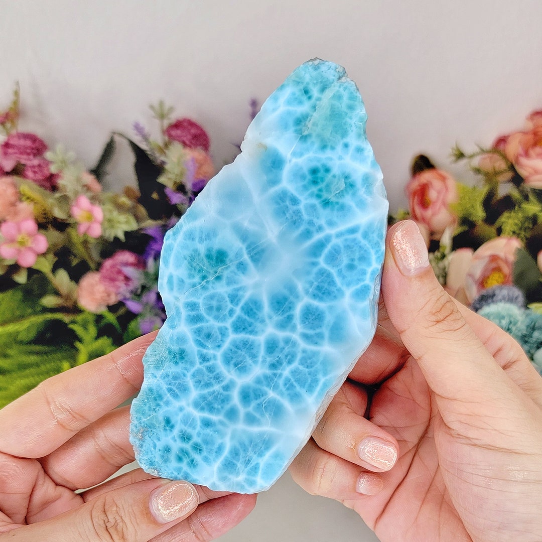 202g INCREDIBLE Premium Larimar Stone With Ocean Patterns - Etsy