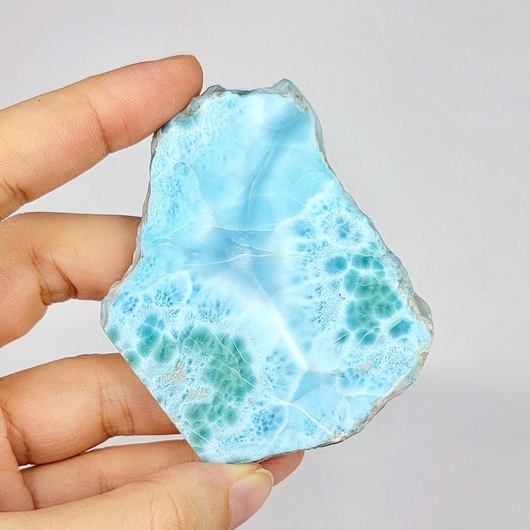 95g Sky Blue Larimar Slab Specimen, Natural Raw Larimar Stone, AAA ...
