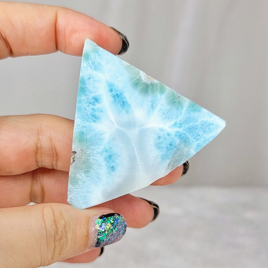 47g Triangle Shape Larimar Slab, Blue Rough Raw Larimar Stone Specimen ...