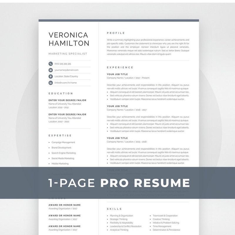 Science Resume Templates - Etsy UK