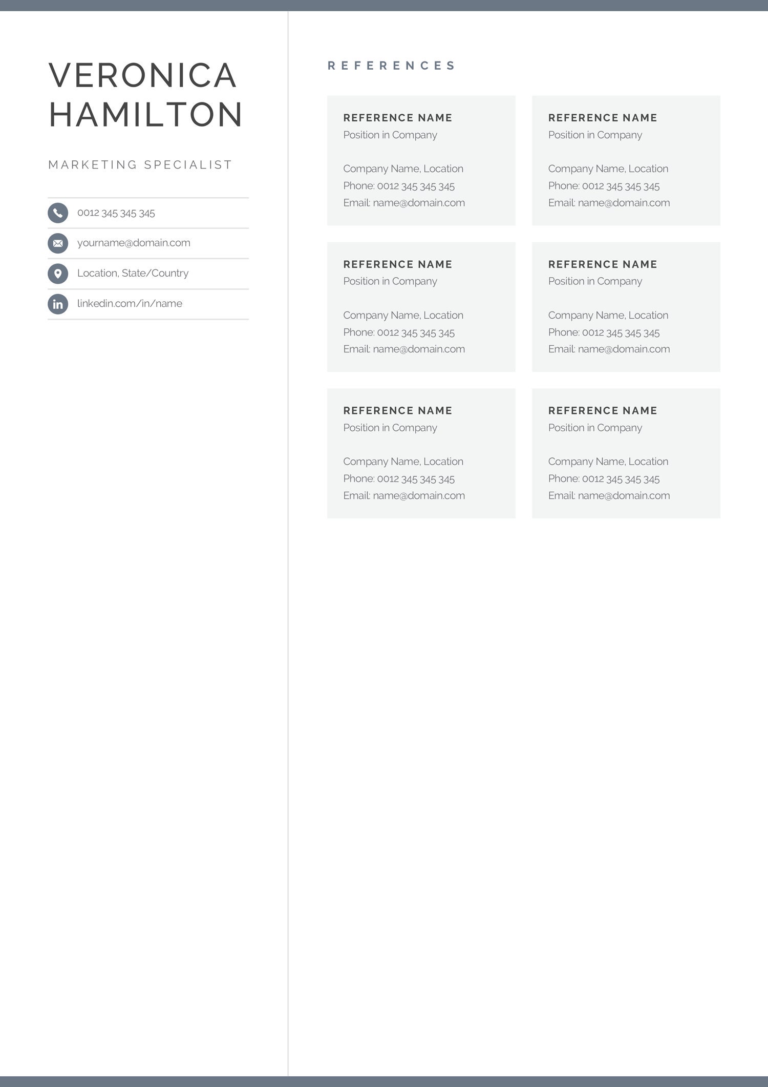 Professional Resume Template | Compact 1 Page Resume Template | Modern ...