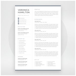 Professional Resume Template | Compact 1 Page Resume Template | Modern ...