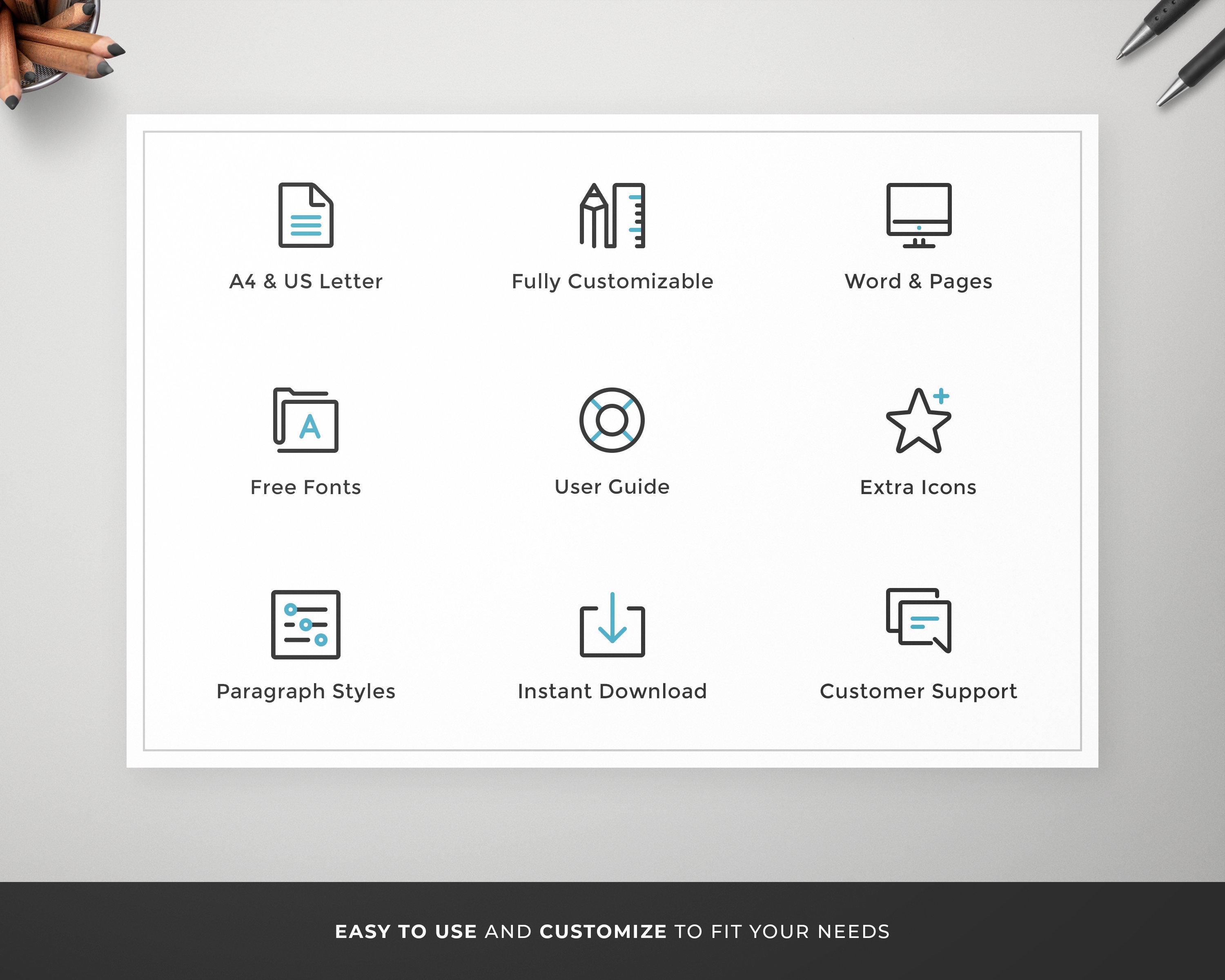 Professional 1, 2 Page Resume Template With Cover Letter and References ...