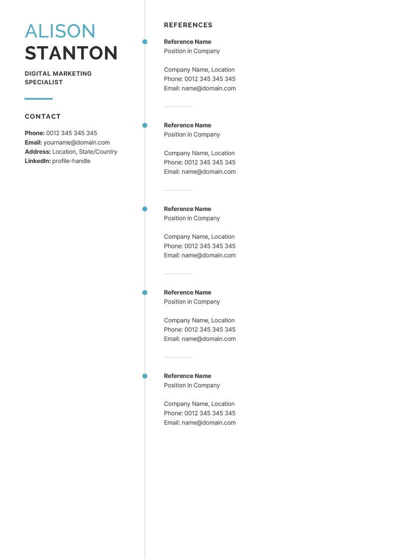 Professional 1, 2 Page Resume Template With Cover Letter and References ...