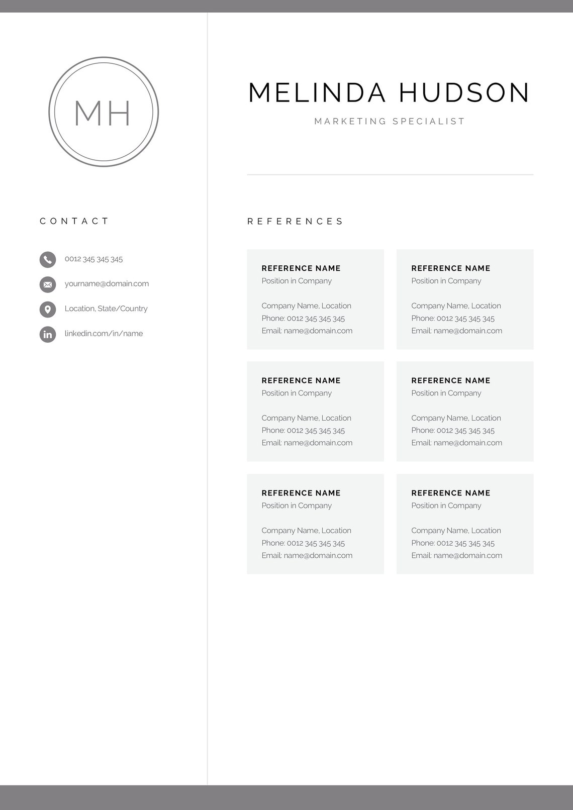 Modern Resume Template, CV Design With Initials, Creative Resume for ...