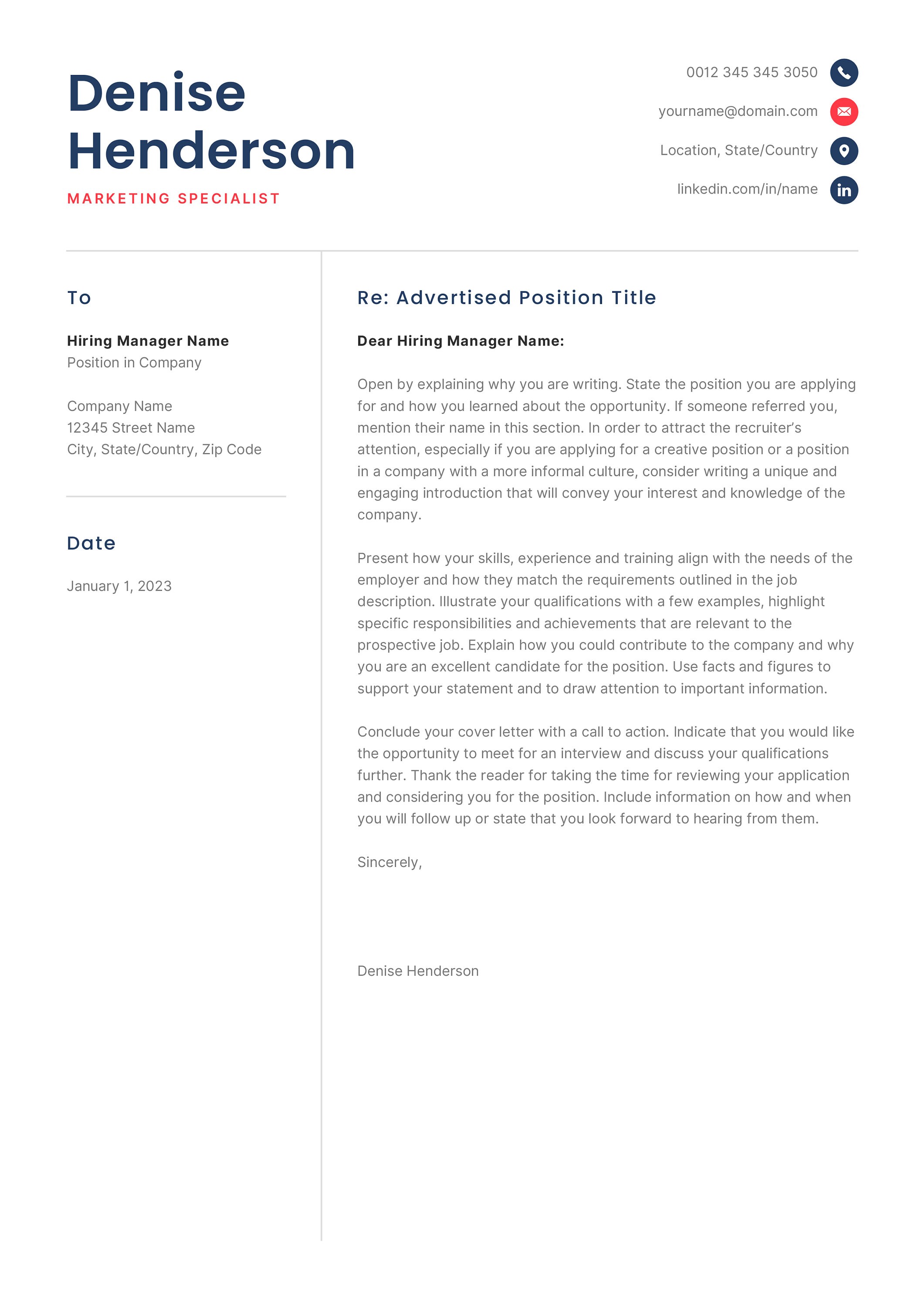 Professional Resume Template for Word & Pages. Minimalist CV Design. 1 ...
