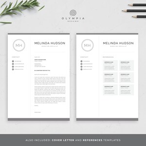 Modern Resume Template CV Design With Initials Creative - Etsy