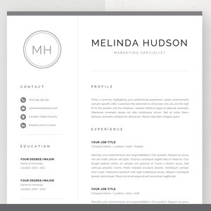 Modern Resume Template, CV Design With Initials, Creative Resume for ...