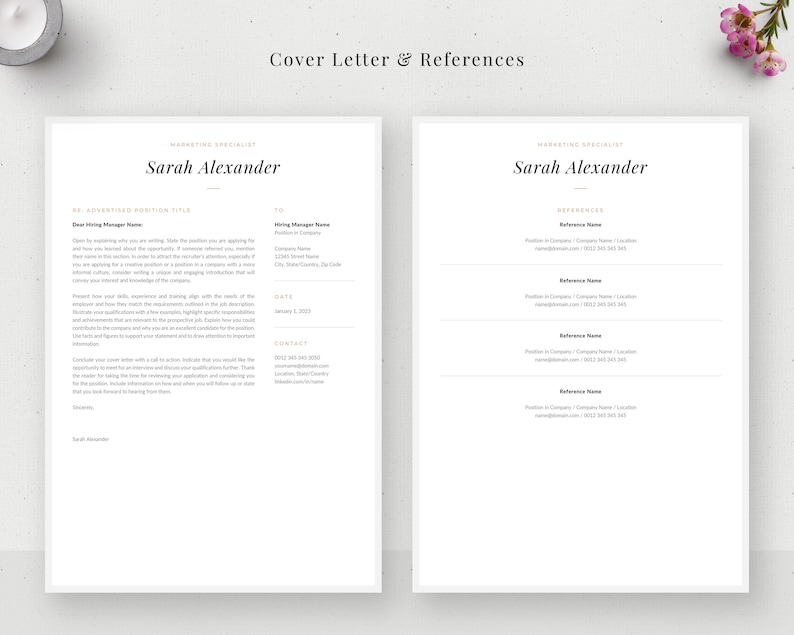 Modern Resume Template for Word | Chic CV Design | Legal, Executive ...