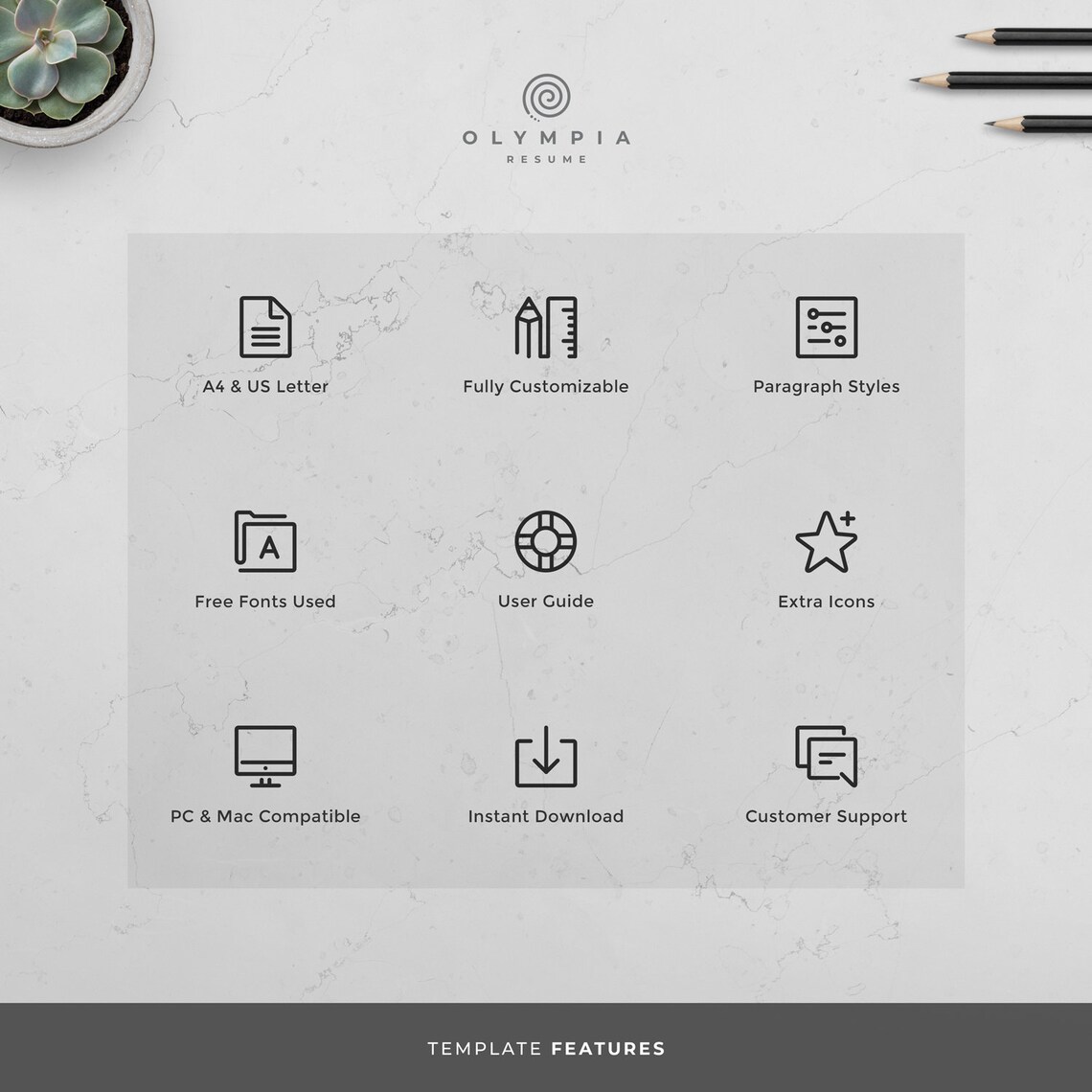 Professional Resume Template for Word, Modern CV Design, Simple 1 & 2 ...