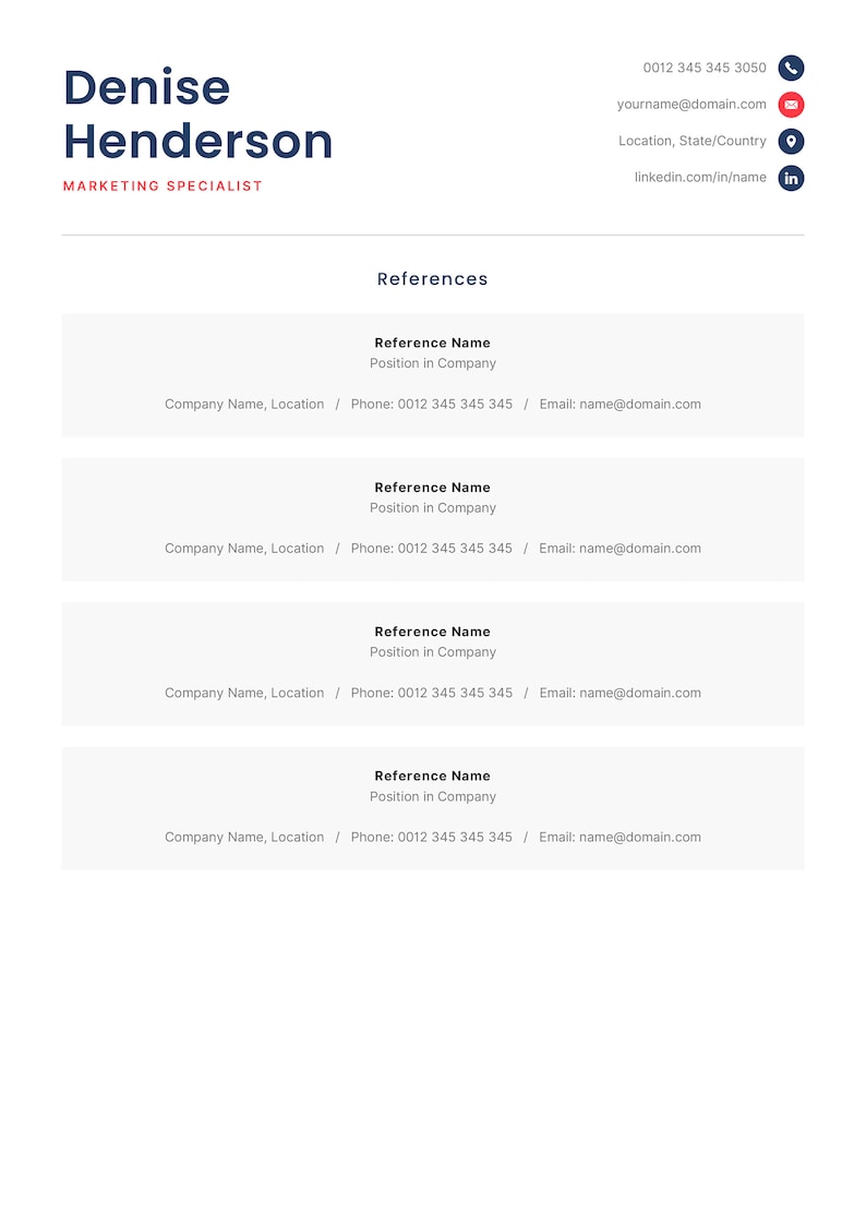 Professional Resume Template for Word & Pages. Minimalist CV Design. 1 ...