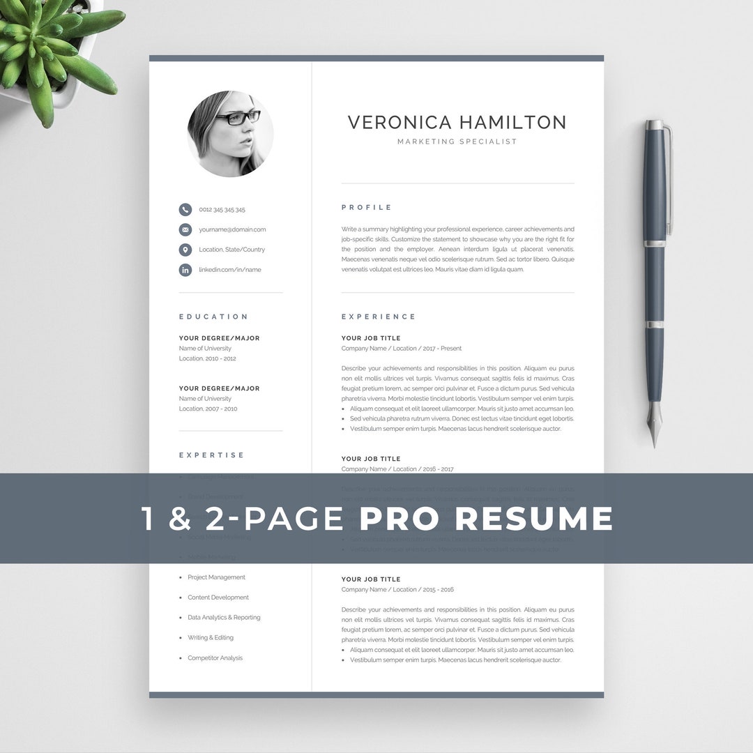 Professional CV Template With Photo | Modern Photo Resume Design for ...