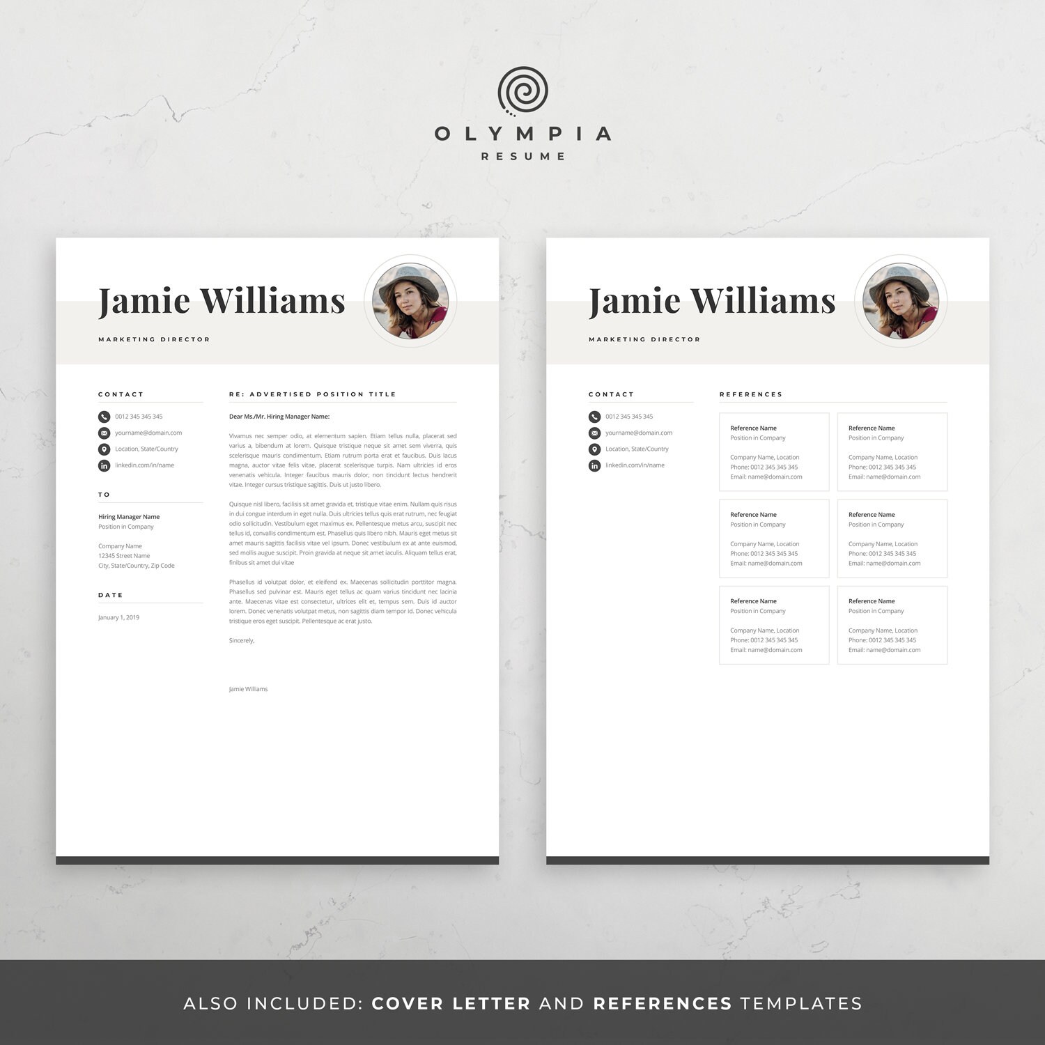 Creative Resume Template With Photo | Elegant Design | Modern Photo CV ...