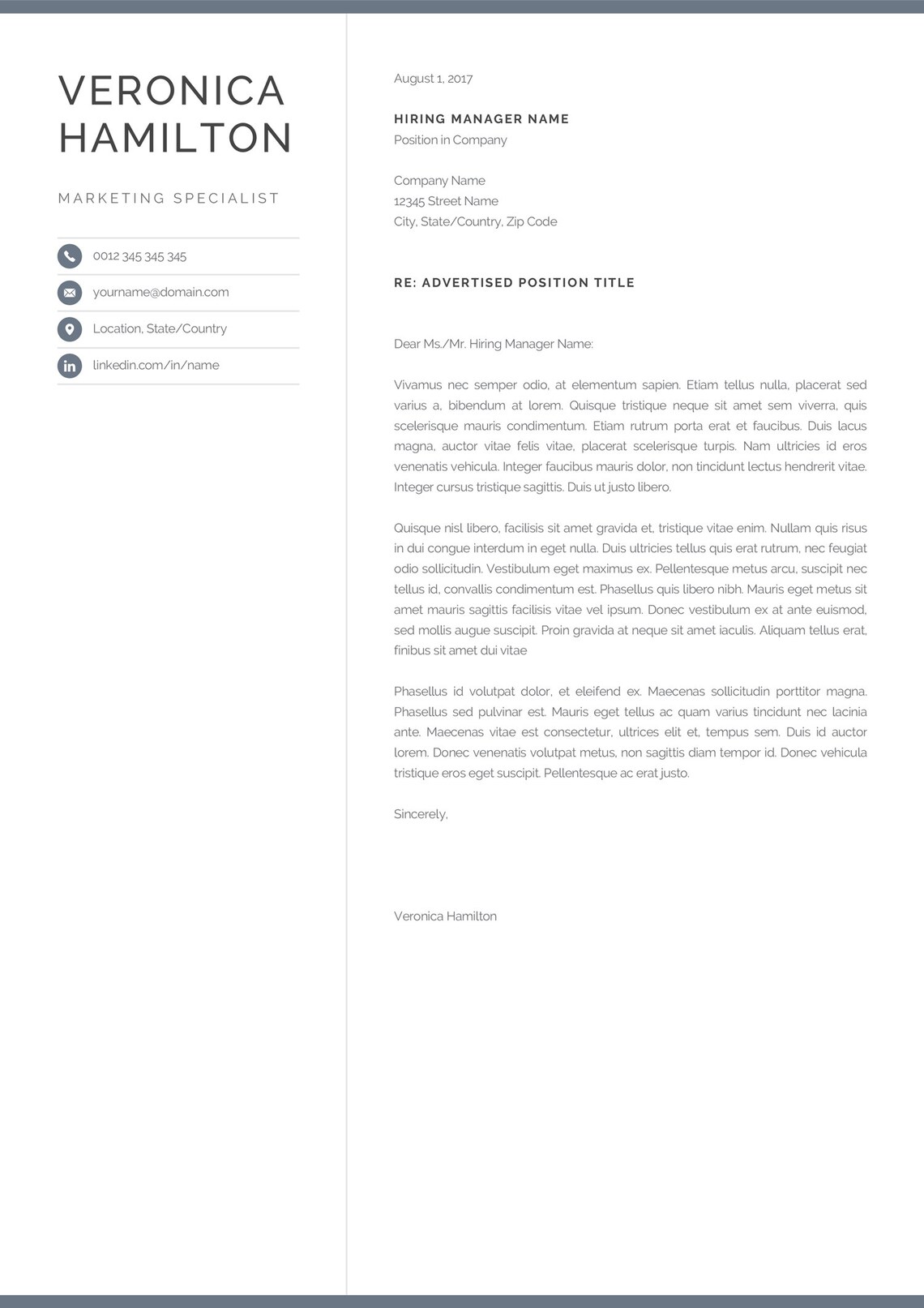 Professional Resume Template | Compact 1 Page Resume Template | Modern ...