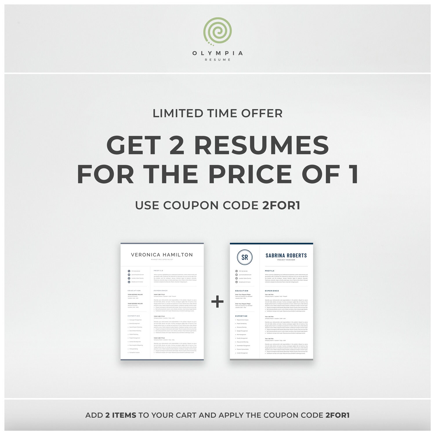Professional Resume Template | Compact 1 Page Resume Template | Modern ...