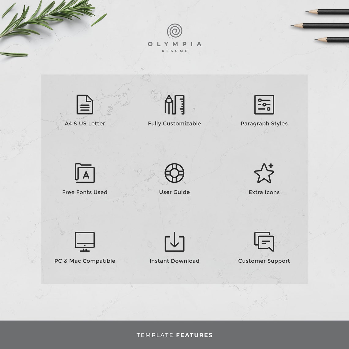 Modern Resume Template CV Design With Initials Creative - Etsy